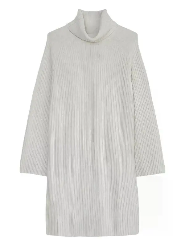 Marc O'polo Turtleneck Ribbed Mini Dress - Grey