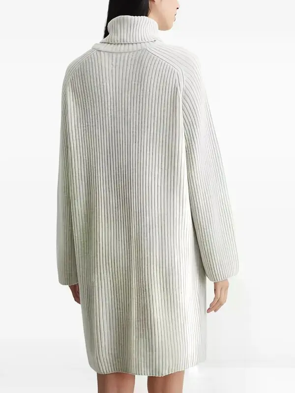 Marc O'polo Turtleneck Ribbed Mini Dress - Grey
