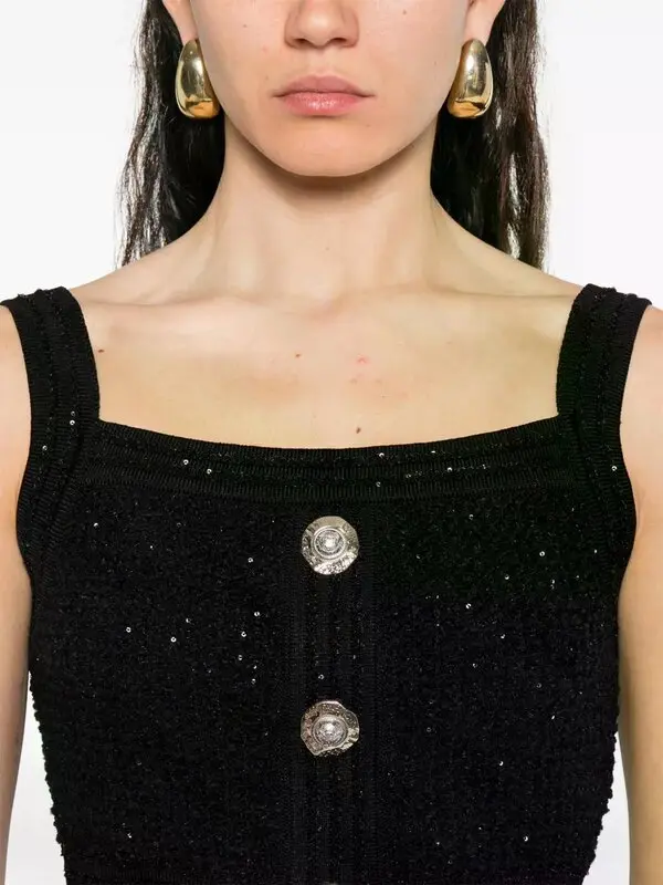 Balmain Textured Cropped Top