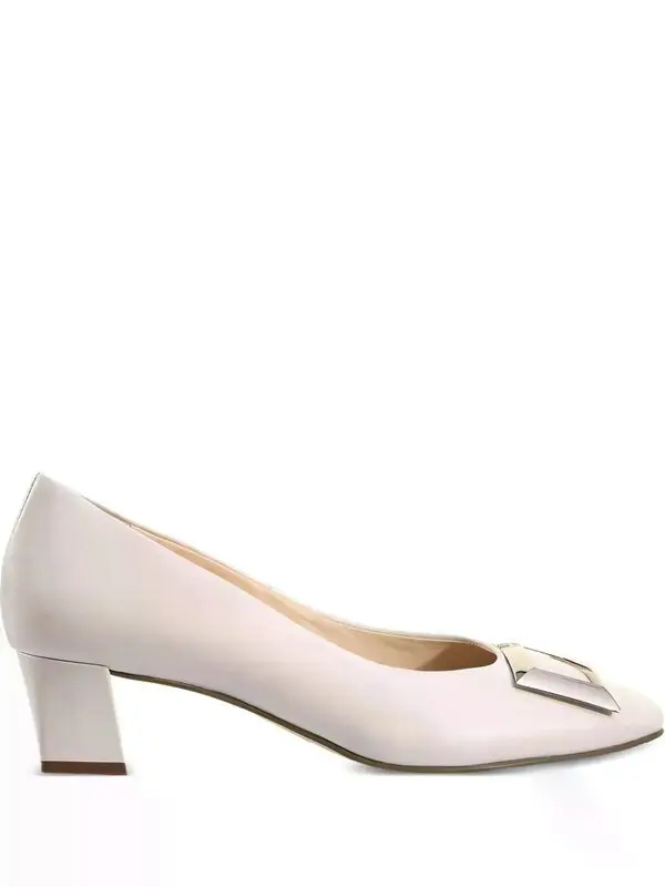 HOGL Etienne Block-heel Leather Pumps - Neutrals