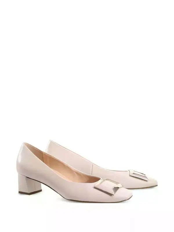 HOGL Etienne Block-heel Leather Pumps - Neutrals