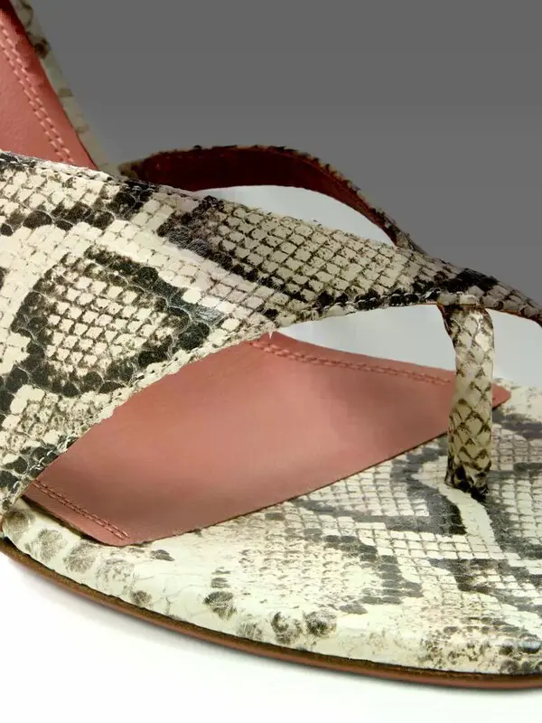 Amina Muaddi 95mm Shiona Snakeskin Effect Sandals