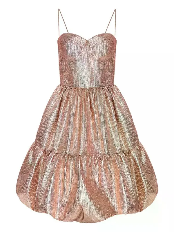 ANOUKI Metallic Gathered Minidress - Pink