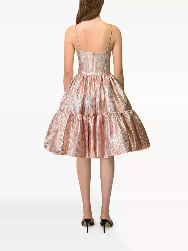 ANOUKI Metallic Gathered Minidress - Pink