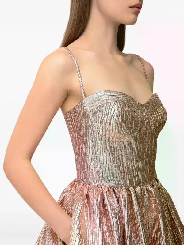 ANOUKI Metallic Gathered Minidress - Pink