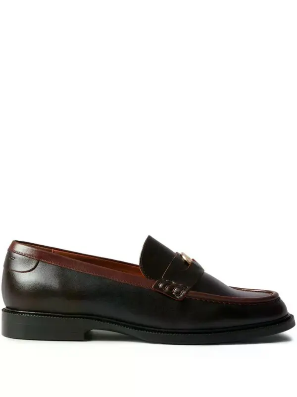 Claudie Pierlot Leather Loafers With Gold Medal Detail