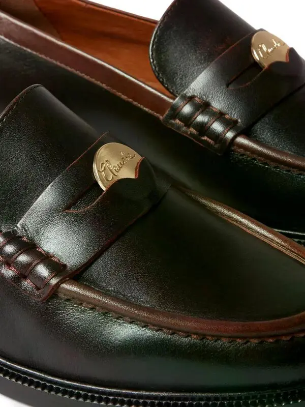 Claudie Pierlot Leather Loafers With Gold Medal Detail