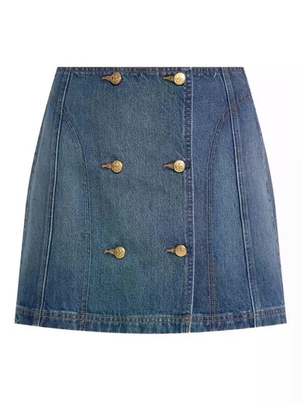 Ulla Johnson Button-embellished Denim Skirt - Blue