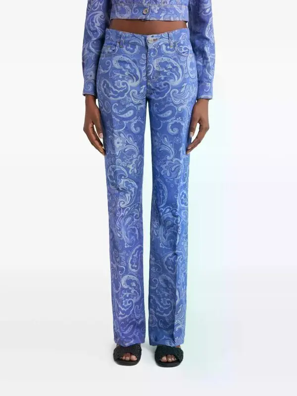 Etro Paisley-jacquard Flared Jeans