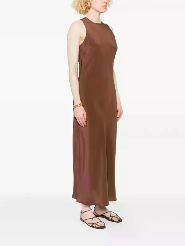 asceno valencia silk satin slip dress Asceno Valencia Silk Satin Midi Dress - Brown - 57% Off