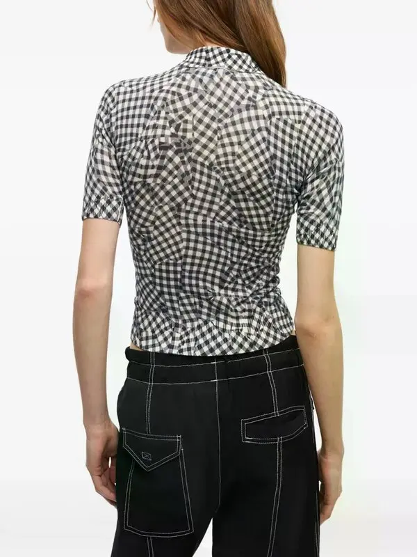 GANNI Patterned-jacquard Top