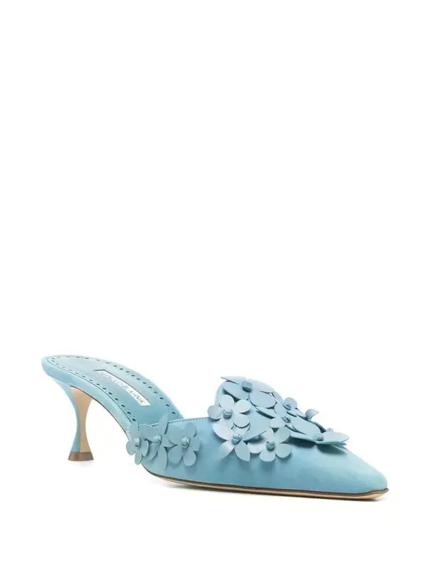 Manolo Blahnik 50mm Harnes Mules - Blue