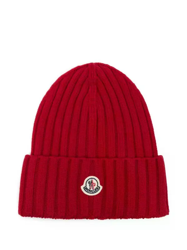 Moncler Virgin Wool Beanie - Red