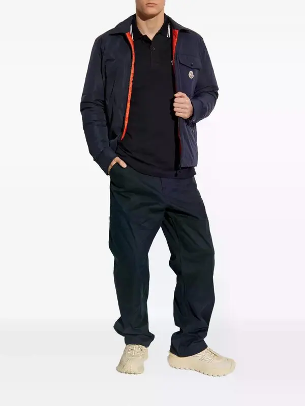 Moncler Embroidered-logo Polo Shirt - Blue