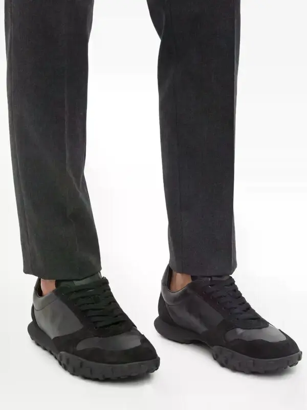 JIL SANDER Leather Lace-up Sneakers - Black