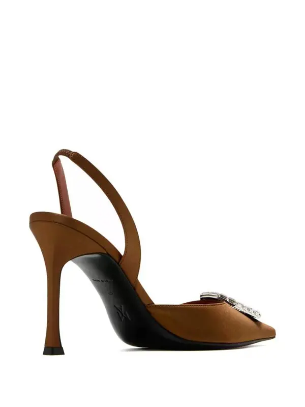 Amina Muaddi 95mm Pointed-toe Satin Slingback Pumps