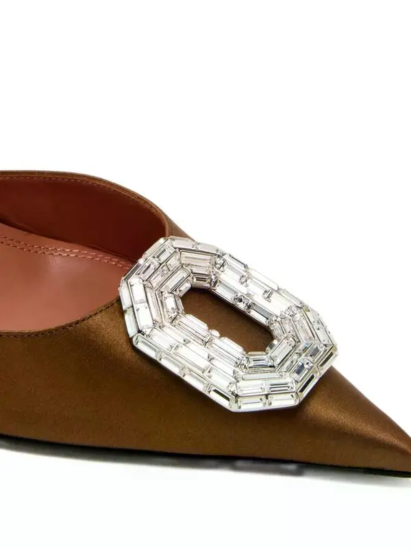 Amina Muaddi 95mm Pointed-toe Satin Slingback Pumps