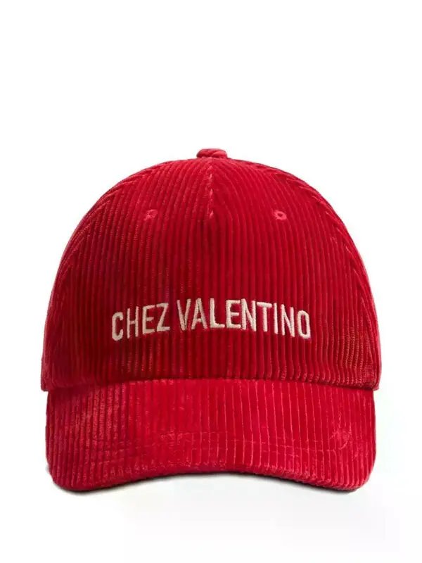 Valentino Garavani Velvet Baseball Cap - Red