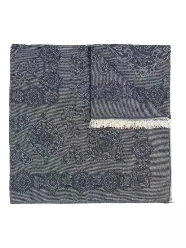 Etro Paisley-print Fringed Scarf - Blue