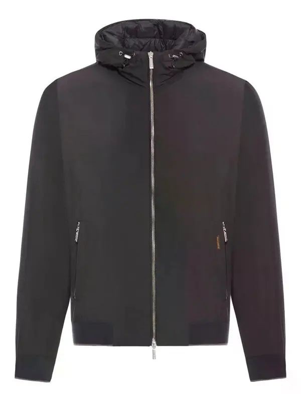 MOORER Hooded Zip-up Jacket - Black
