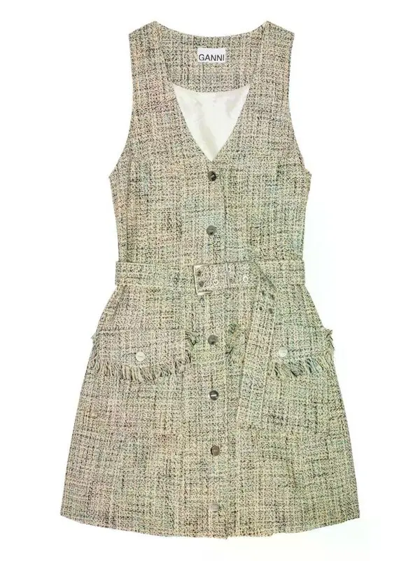 GANNI Tweed Mini Dress - 693