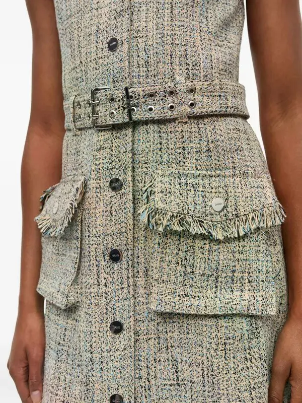 Ganni Tweed Mini Dress - 693 - 43% Off | Editorialist