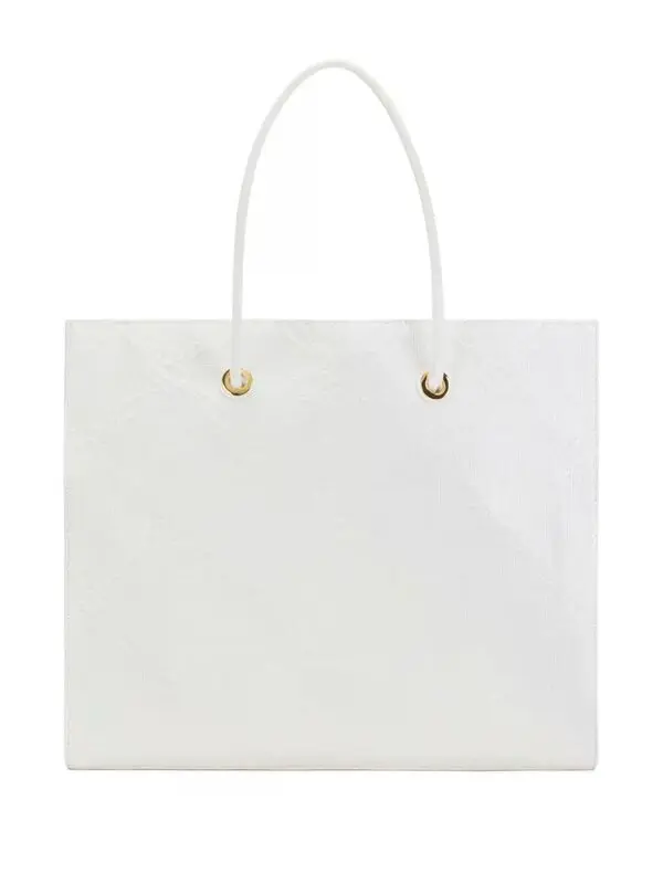 Elisabetta Franchi Large Leather Tote Bag - Neutrals