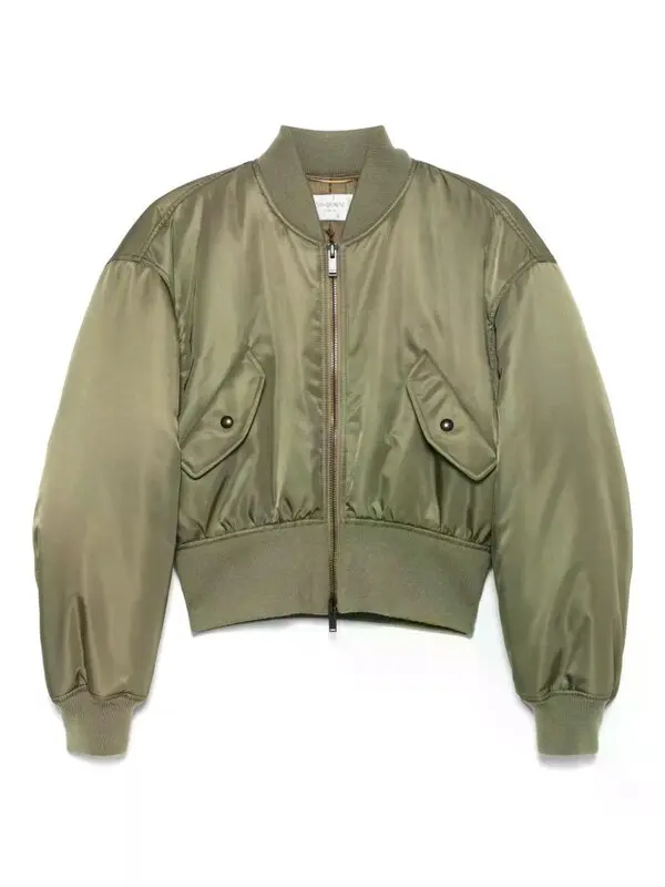 Saint Laurent Cropped Bomber Jacket - Green