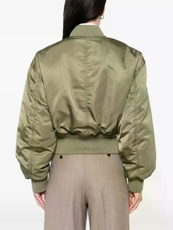 Saint Laurent Cropped Bomber Jacket - Green