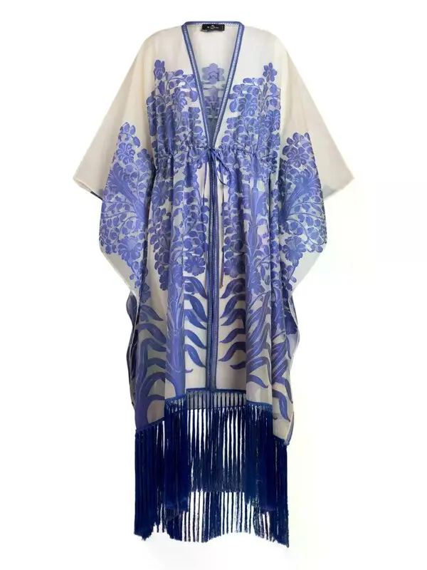 Etro Patterned-jacquard Kaftan - White