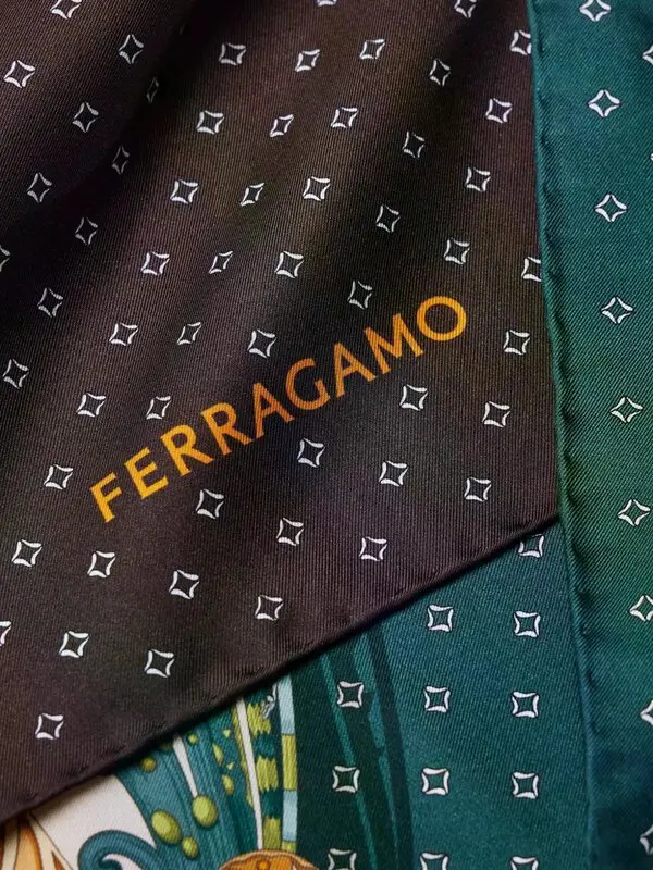 FERRAGAMO Madras-print Silk Foulard