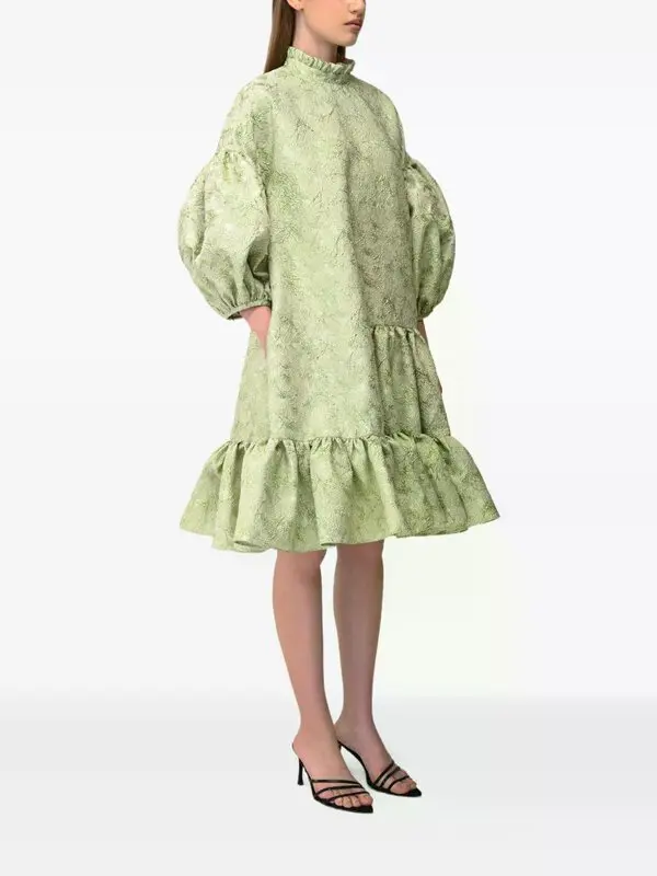ANOUKI Puffed-sleeve Tiered Dress