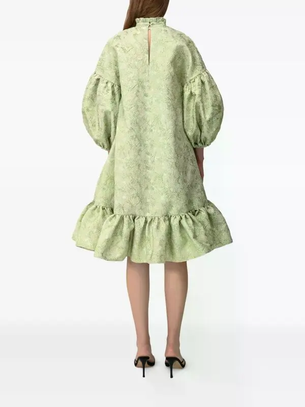 ANOUKI Puffed-sleeve Tiered Dress