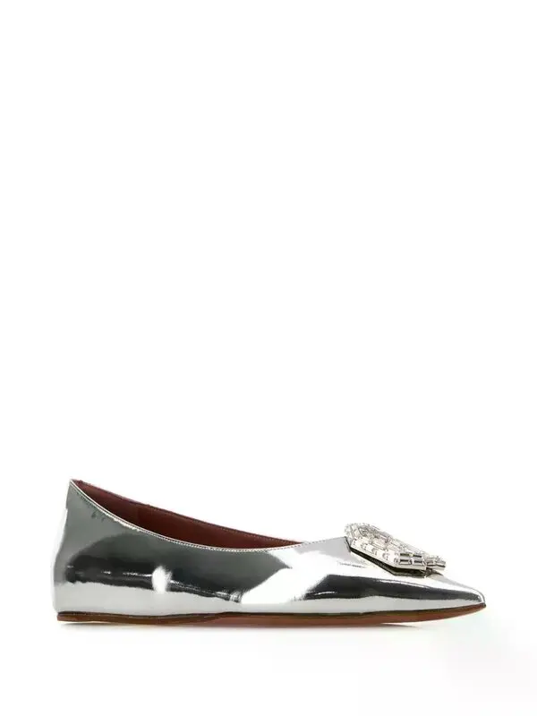 Amina Muaddi Camelia Ballet Flats - Silver