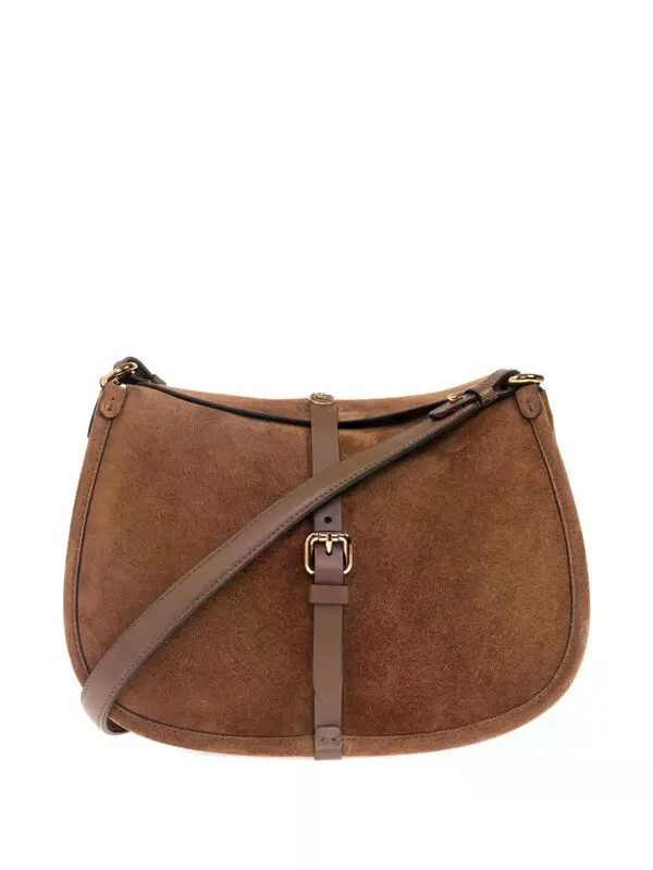 Etro Suede Crossbody Bag With Buckle Detail