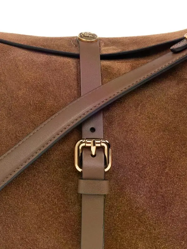 Etro Suede Crossbody Bag With Buckle Detail