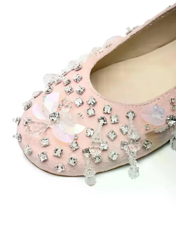 ANOUKI Crystal-embellished Ballet Flats