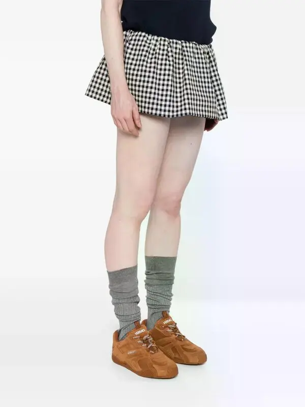 Miu Miu Checked Mini Skirt - White