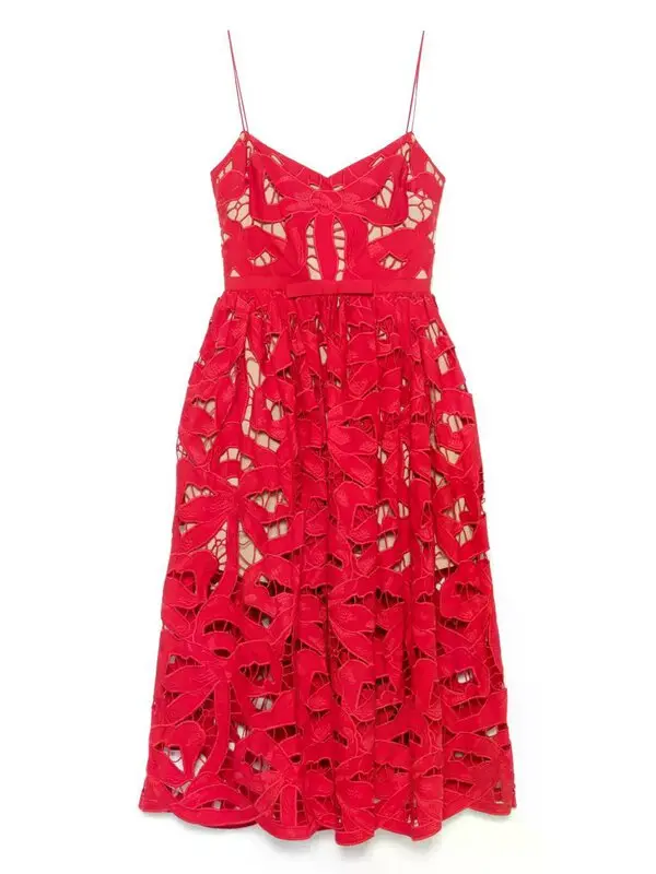 SELF-PORTRAIT Embroidered Midi Dress