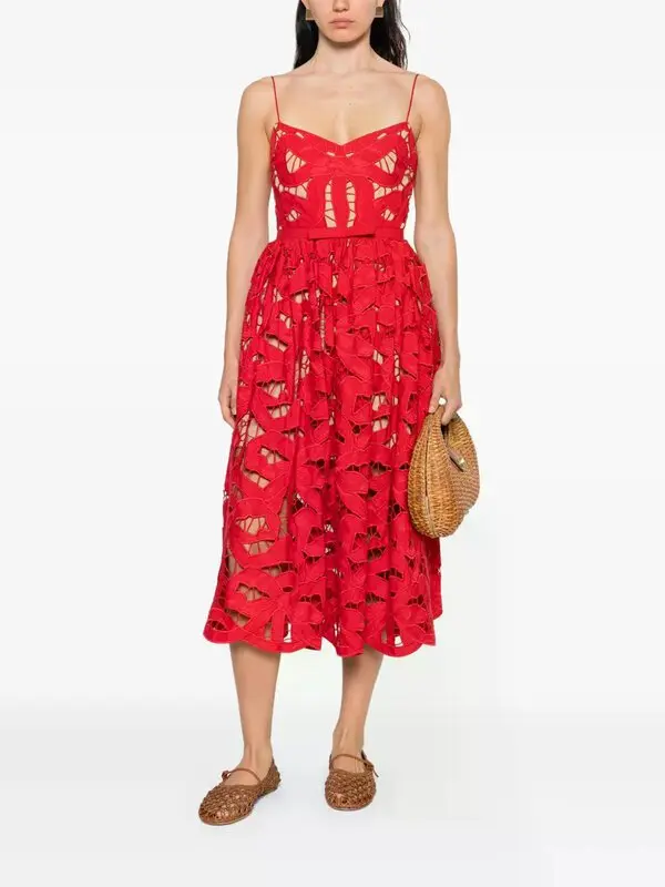 SELF-PORTRAIT Embroidered Midi Dress