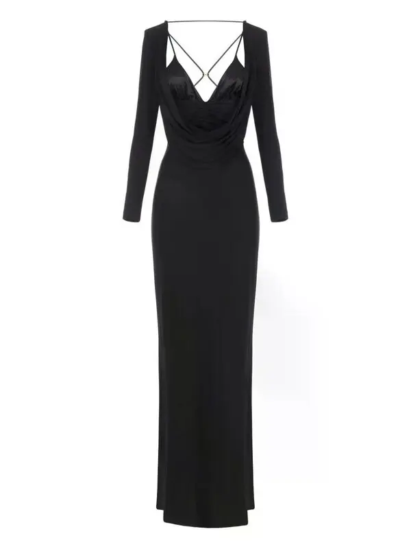 Elisabetta Franchi Draped Long-sleeve Dress