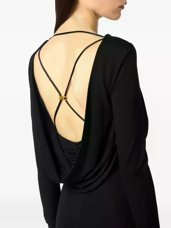Elisabetta Franchi Draped Long-sleeve Dress