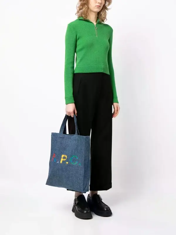 A.p.c. Logo-print Denim Tote Bag