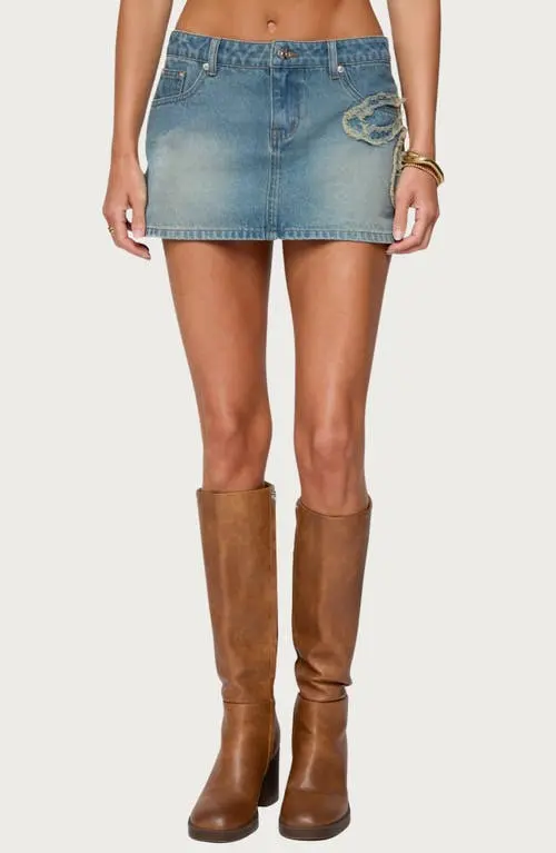 EDIKTED Denim Mini Skirt