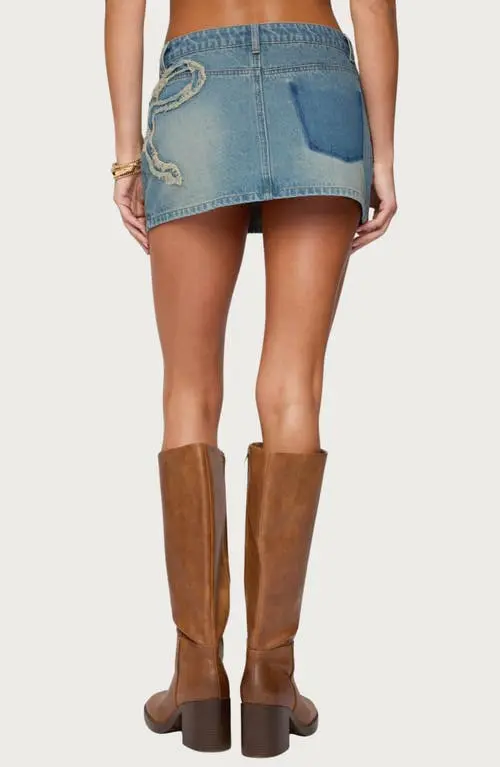 EDIKTED Denim Mini Skirt
