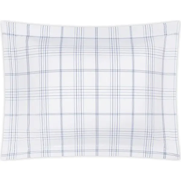 MATOUK August Plaid Pillow Sham - Navy