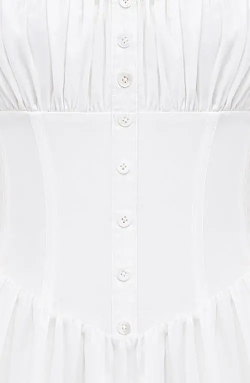 House Of Cb Nala Puff Sleeve Stretch Cotton Blend Minidress