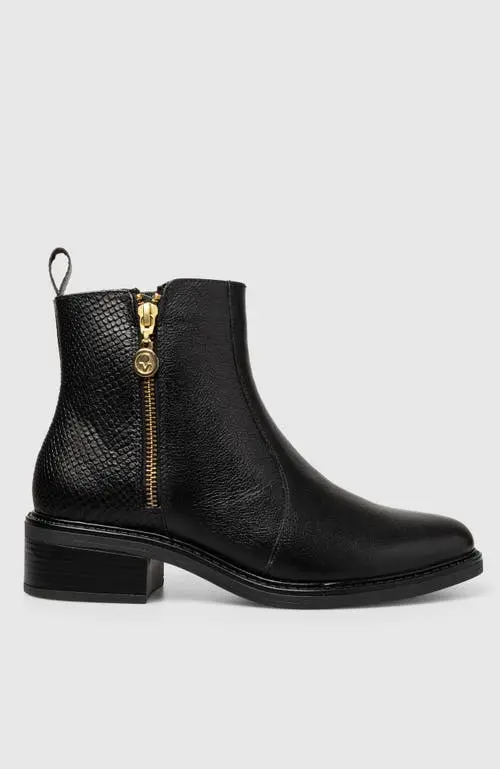 MANELA Lili Side Zip Bootie - Black
