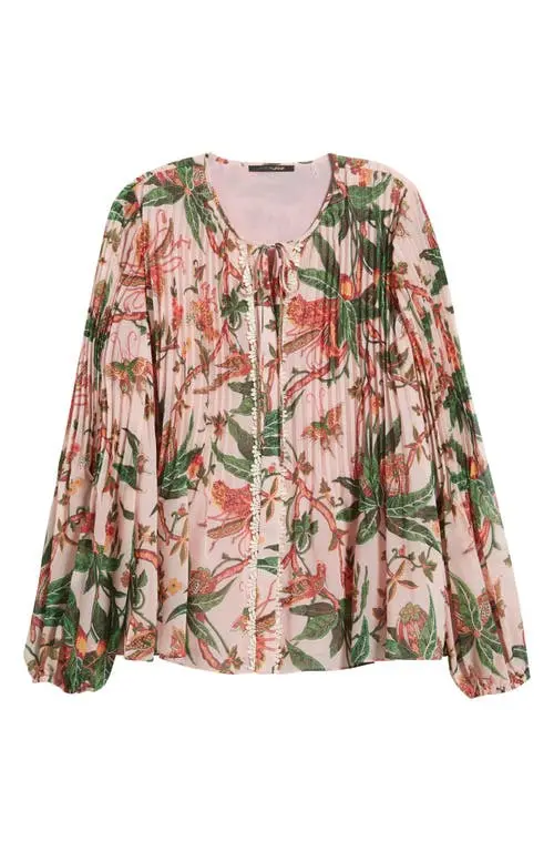Kobi Halperin Floral Pleated Long Sleeve Top