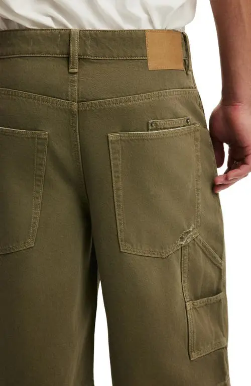COTTON ON Y2k Super Baggy Jorts - Carpenter Garage Green
